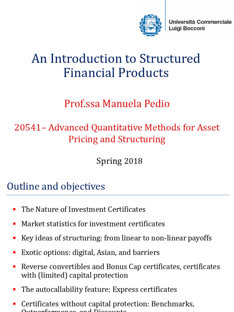 Lec 9 Part 1 Introduction To Structured Financial ...