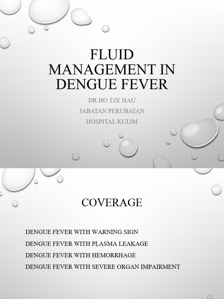 Fluid Management in Dengue Fever | PDF