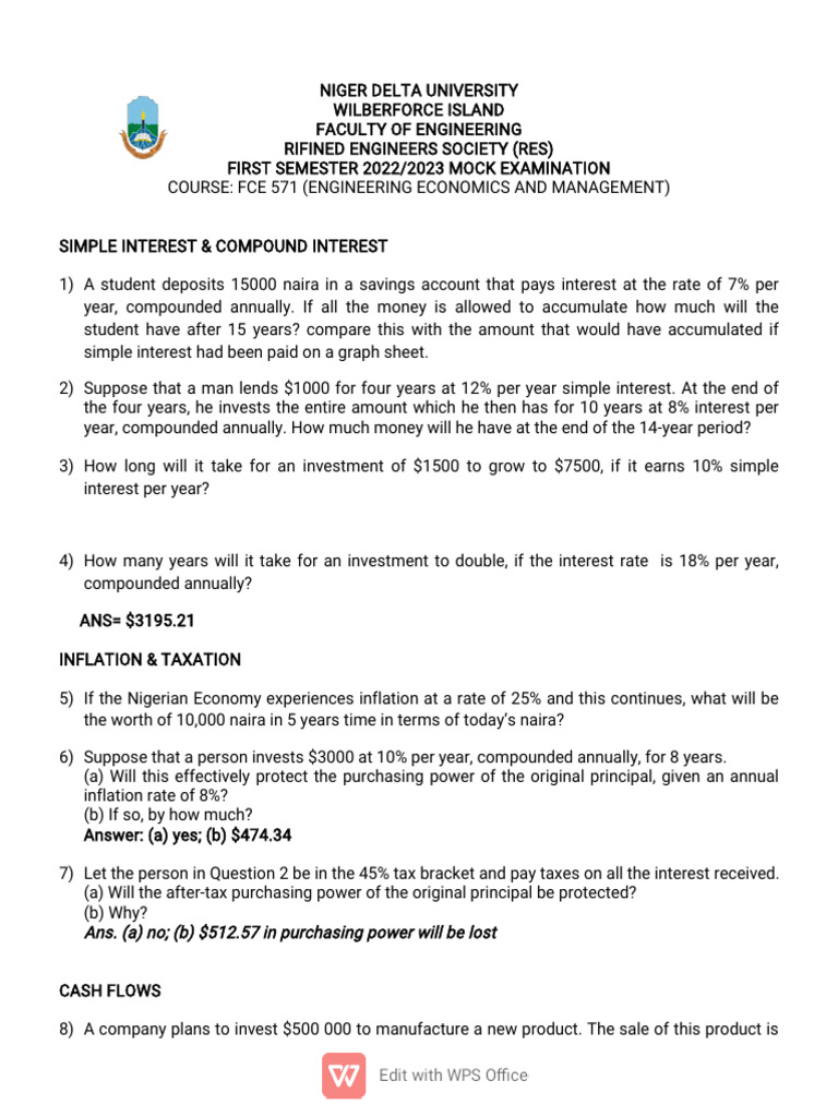 Res Fce571 Mock Exams | PDF