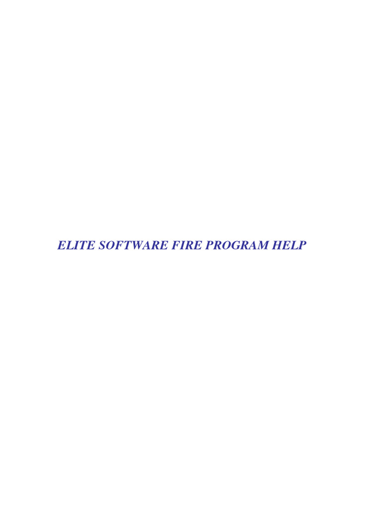 Elite Fire Program Help | PDF