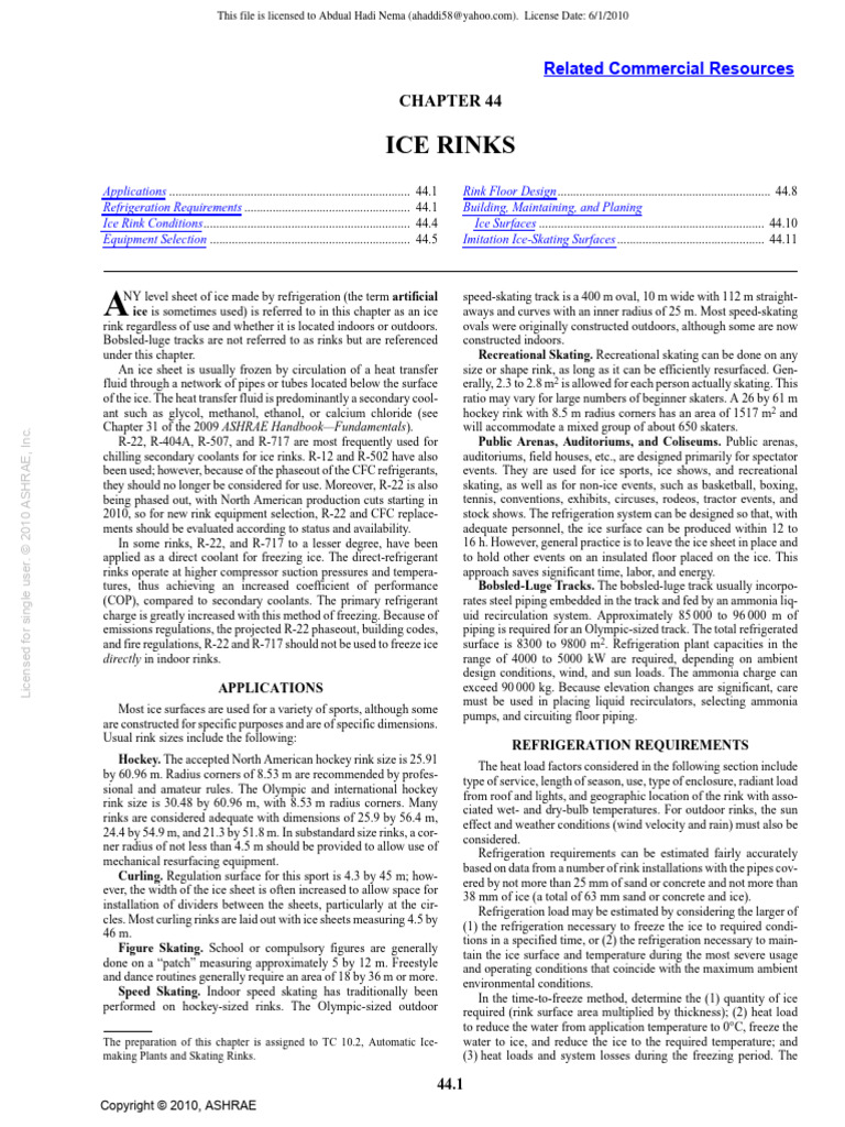 Ice Rinks: Related Commercial Resources | PDF