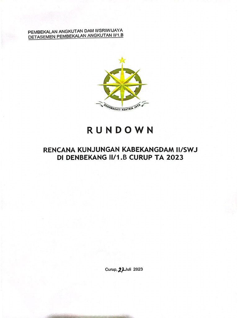 Rundown Rencana Kunker Kabekangdam | PDF