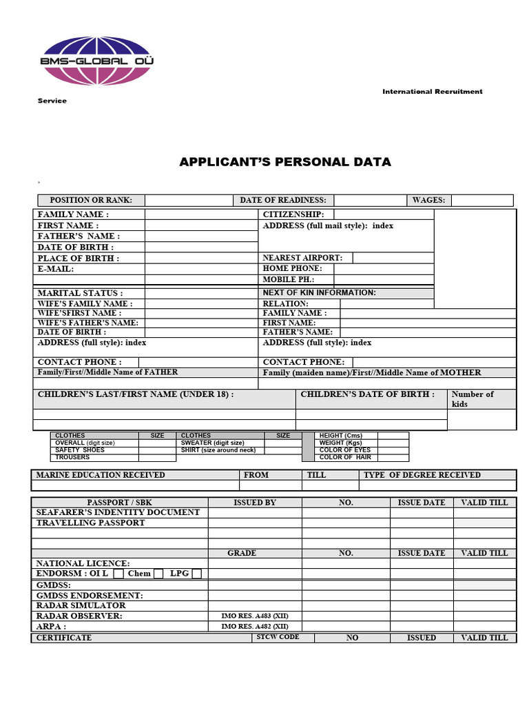 Application Form For Merchant Fleet | PDF