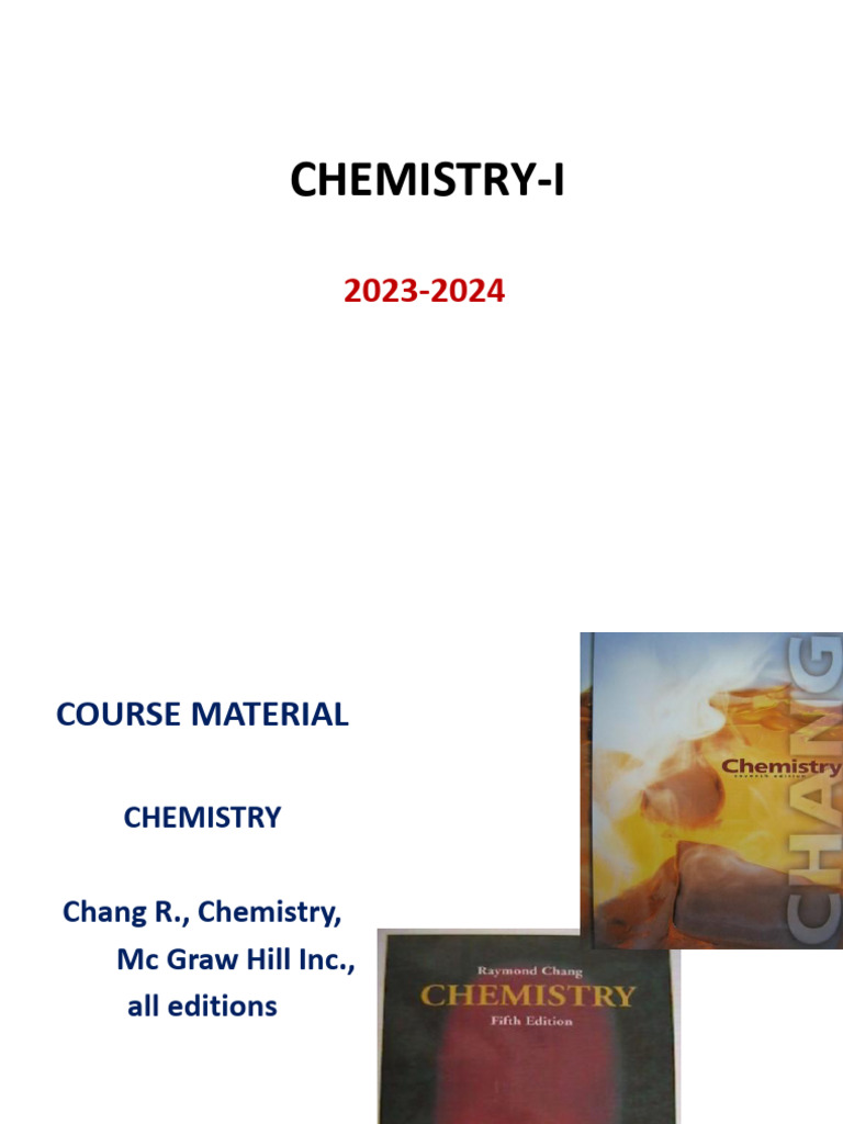 Chemistry I Chapter I NK | PDF