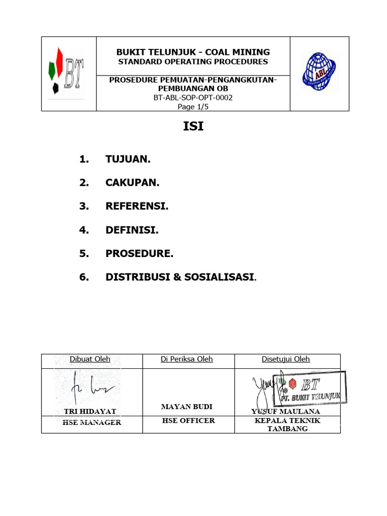 Sop Opt 0002 Pemuatan Pengangkutan Pembuangan | PDF