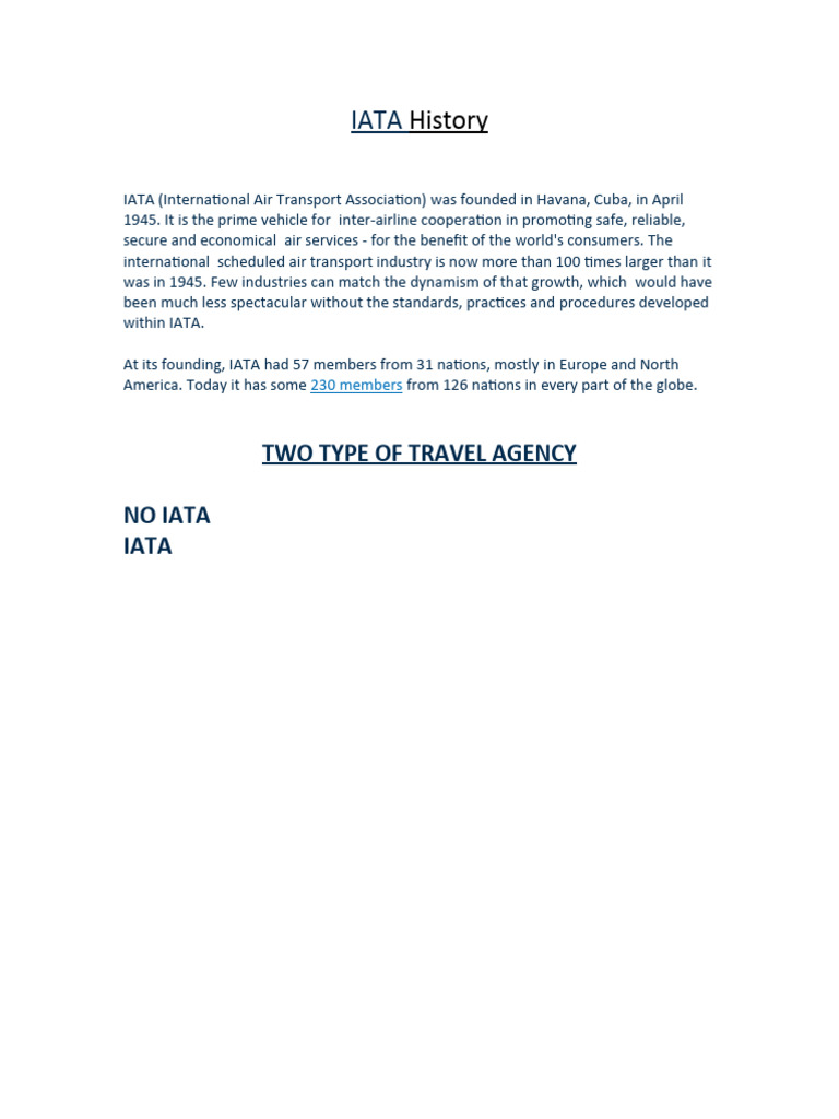 IATA History New | PDF
