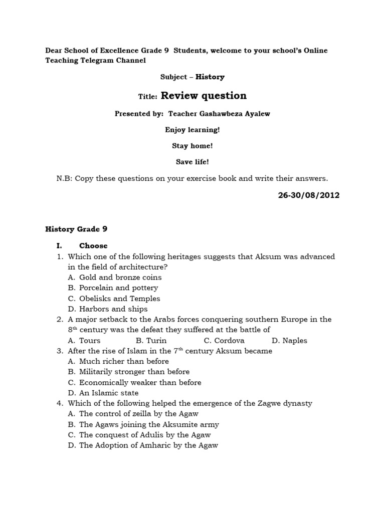 History Grade 9 | PDF