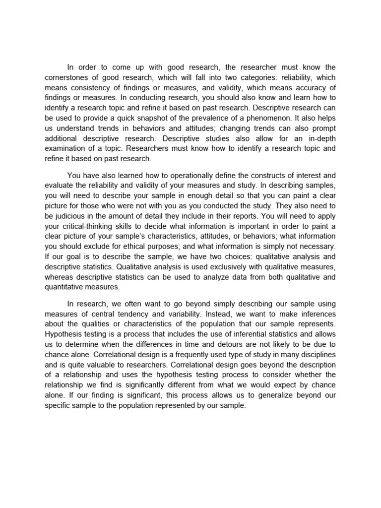 Essentials of Reliable Research Methods | PDF