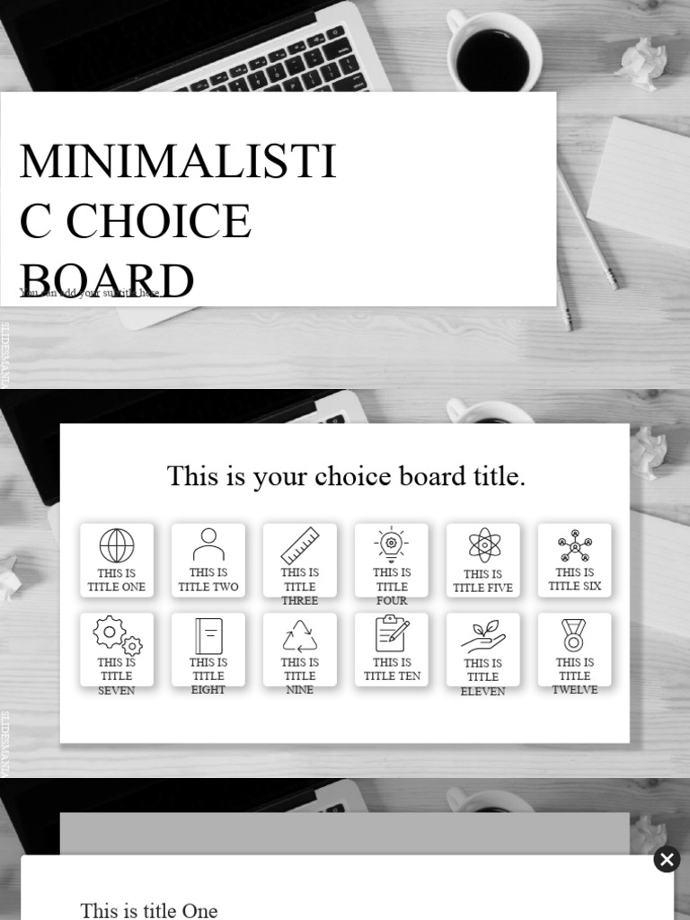 Minimalistic Choice Board SlidesMania | PDF