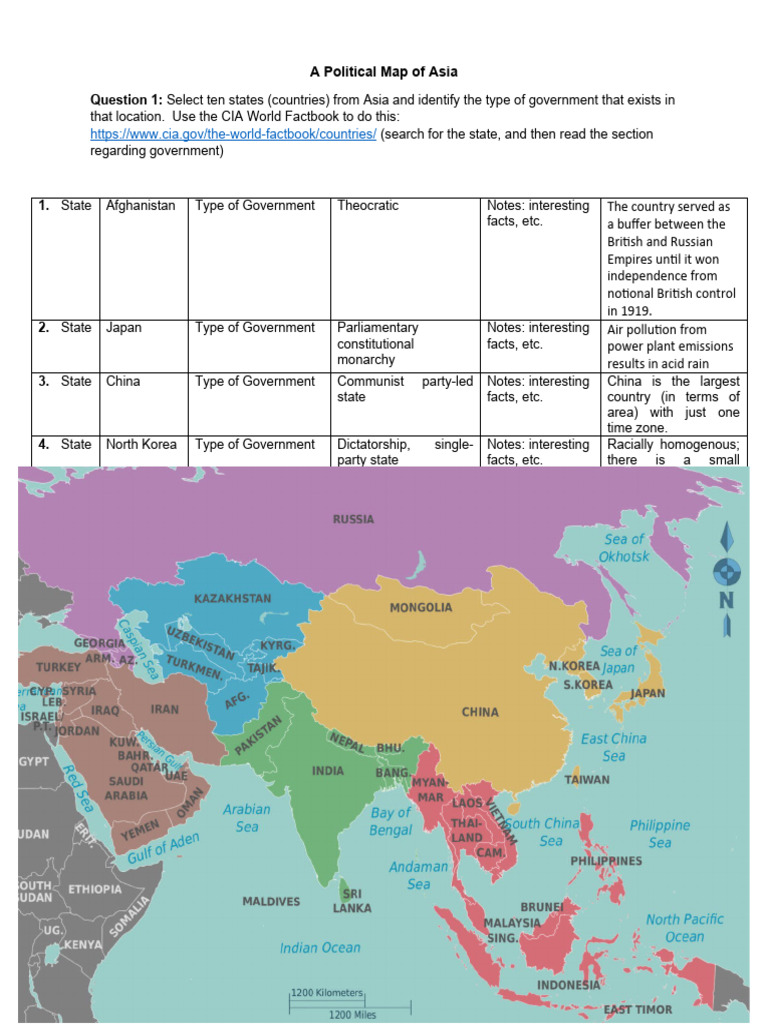 Political Map of Asia | PDF