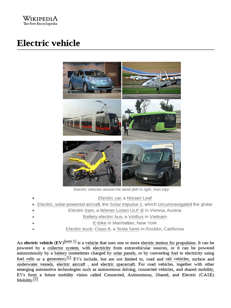 Electric Vehicle | PDF