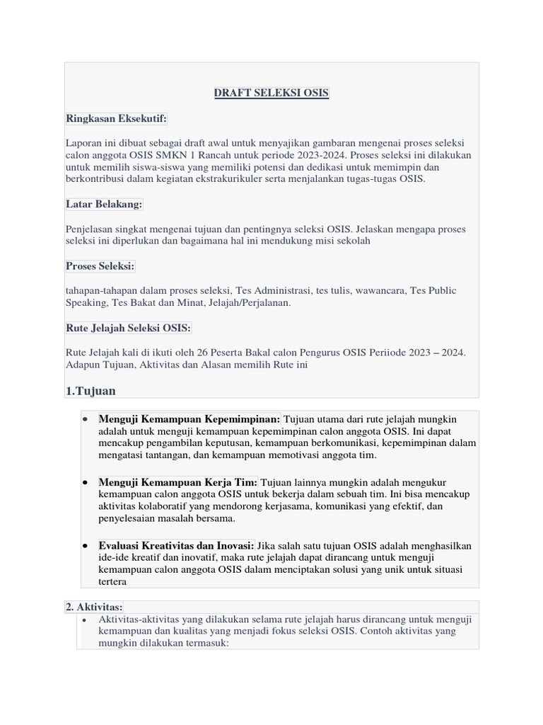 Draft-Seleksi Osis... | PDF