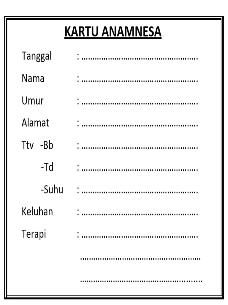 KARTU ANAMNESA | PDF