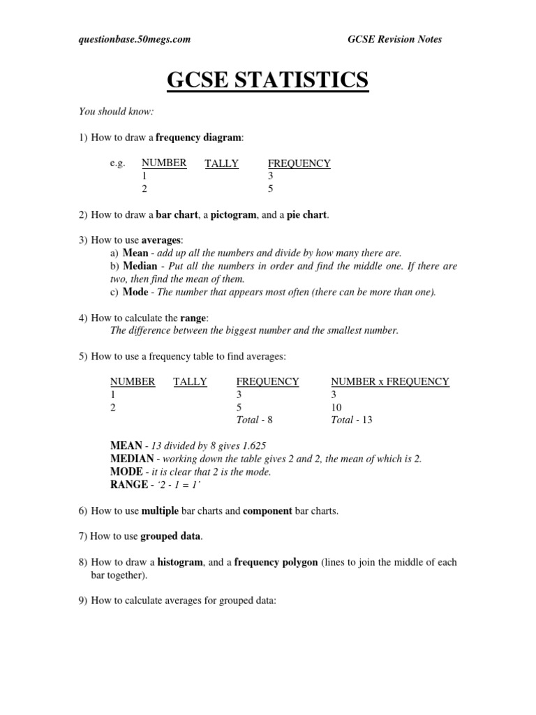 Gcse Statistics | PDF