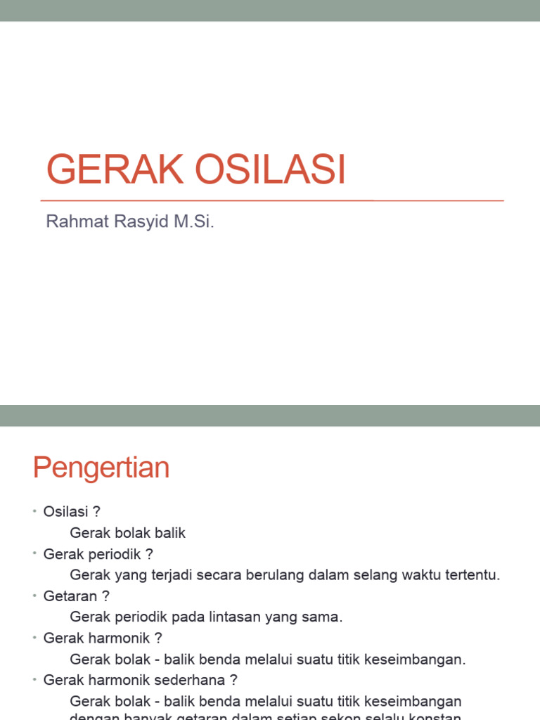 Gerak Osilasi dan Harmonik Sederhana | PDF