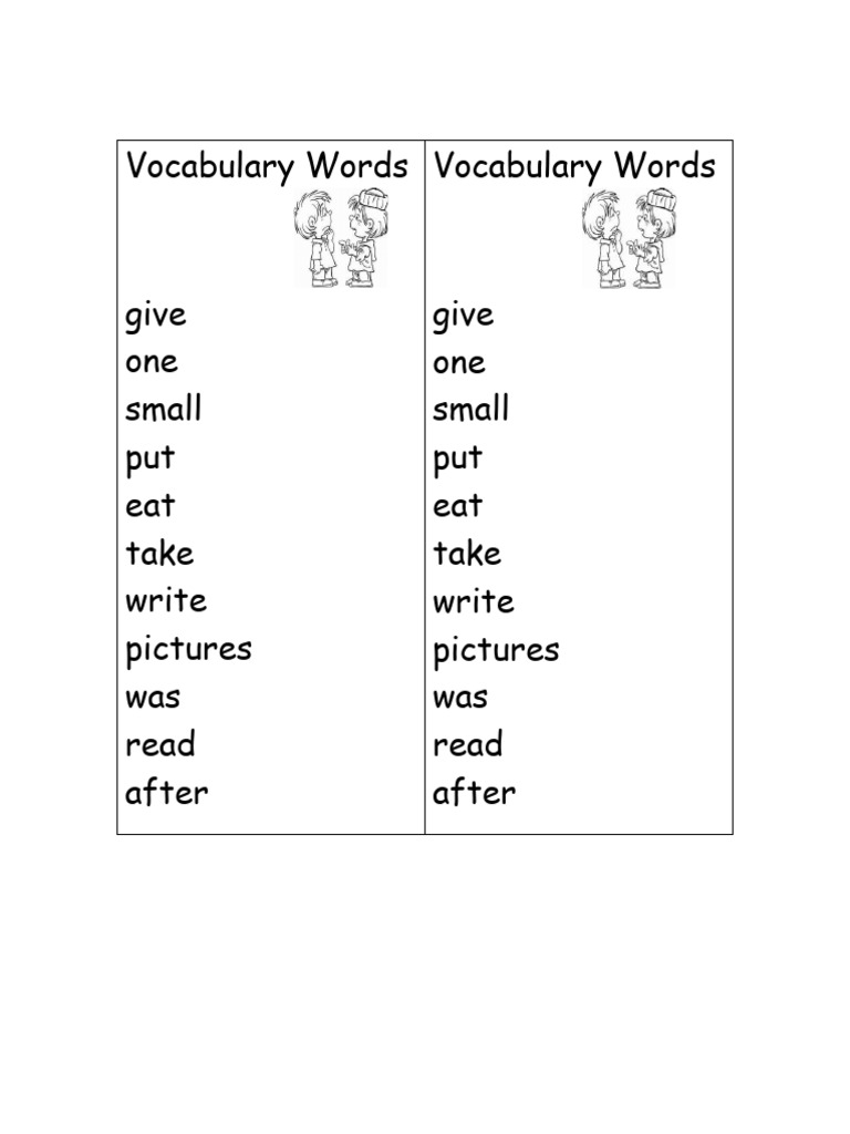 5 Copies Vocabulary Words | PDF