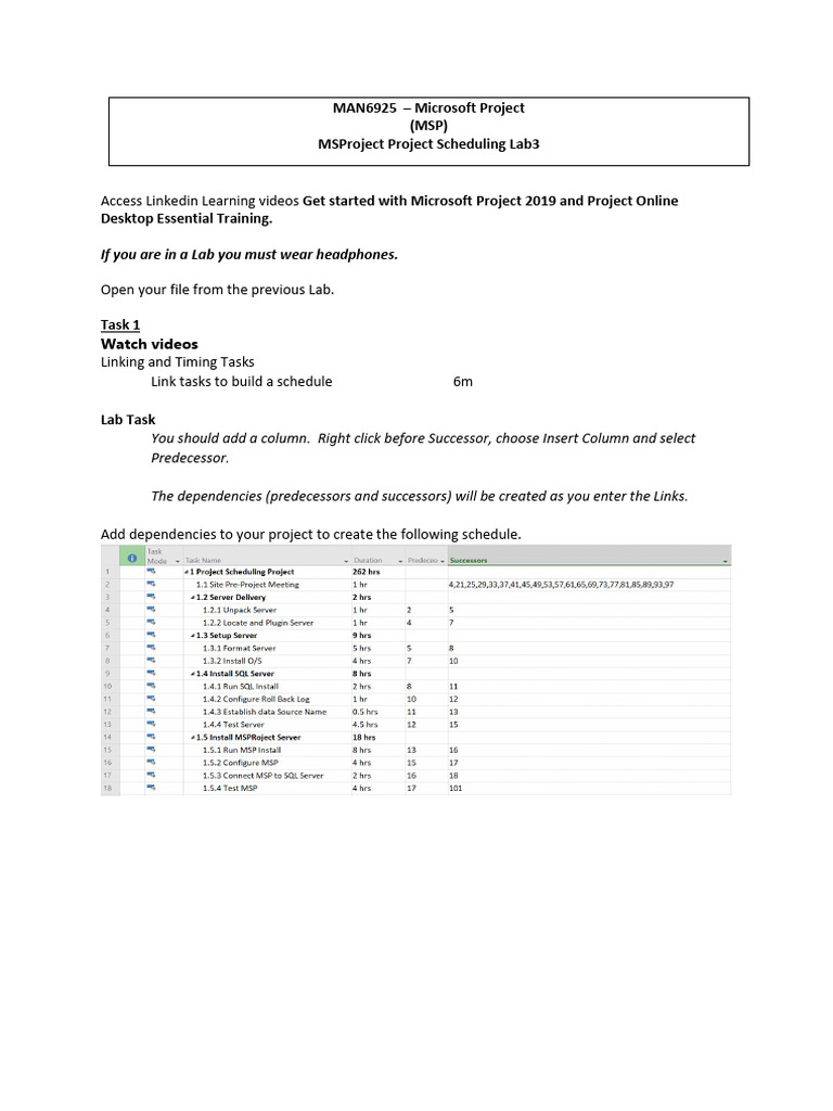 MAN6925 MSP Lab Exercises 3 | PDF