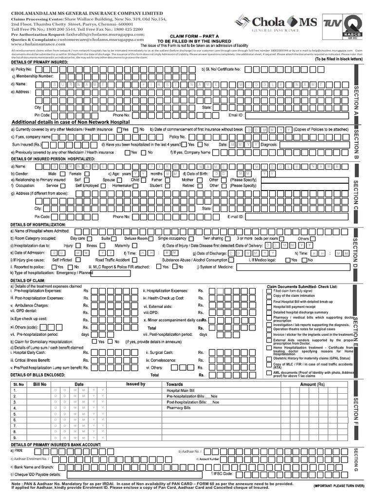 Health Claim Form New | PDF
