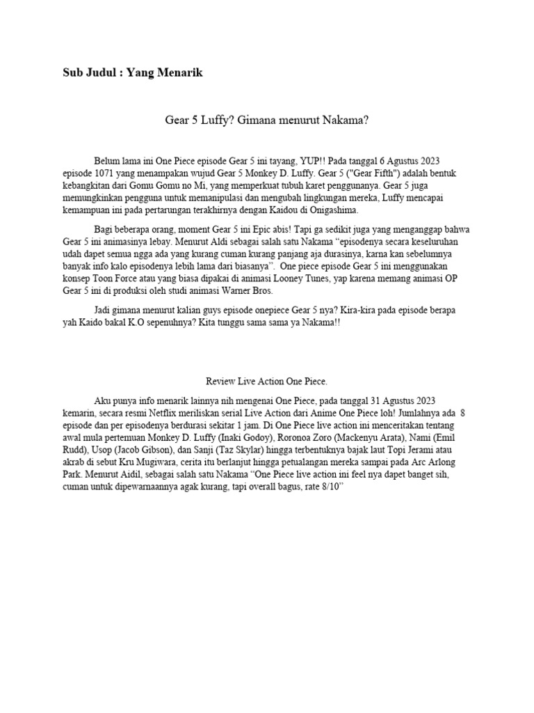 Review One Piece | PDF