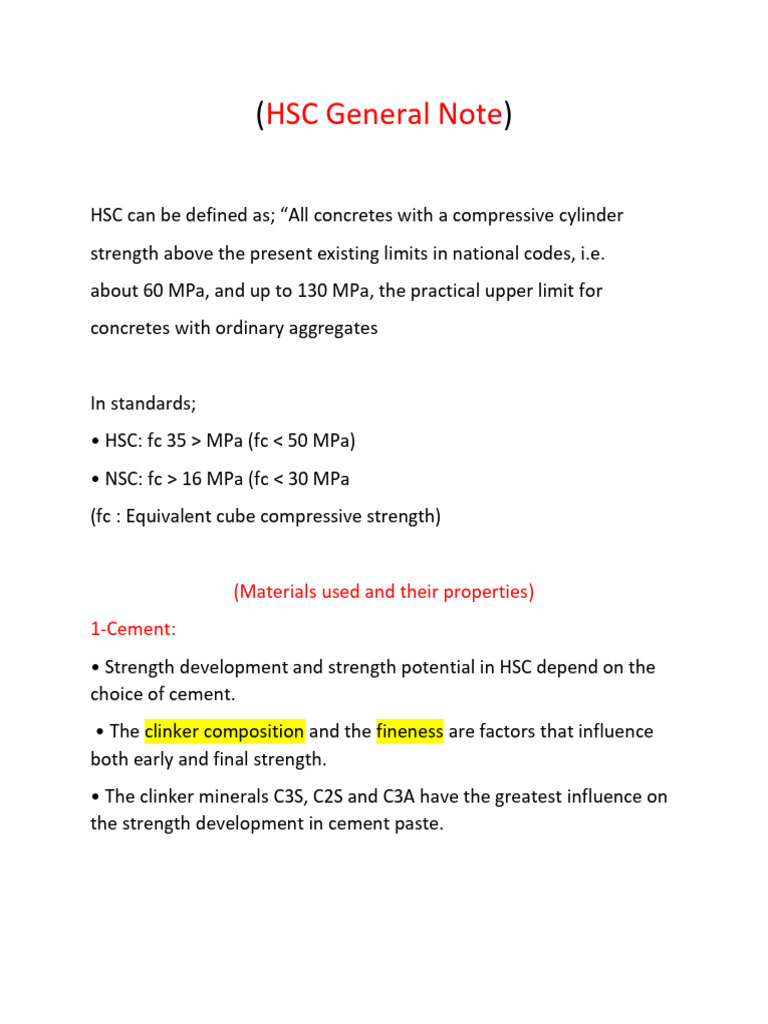 HSC General Note | PDF