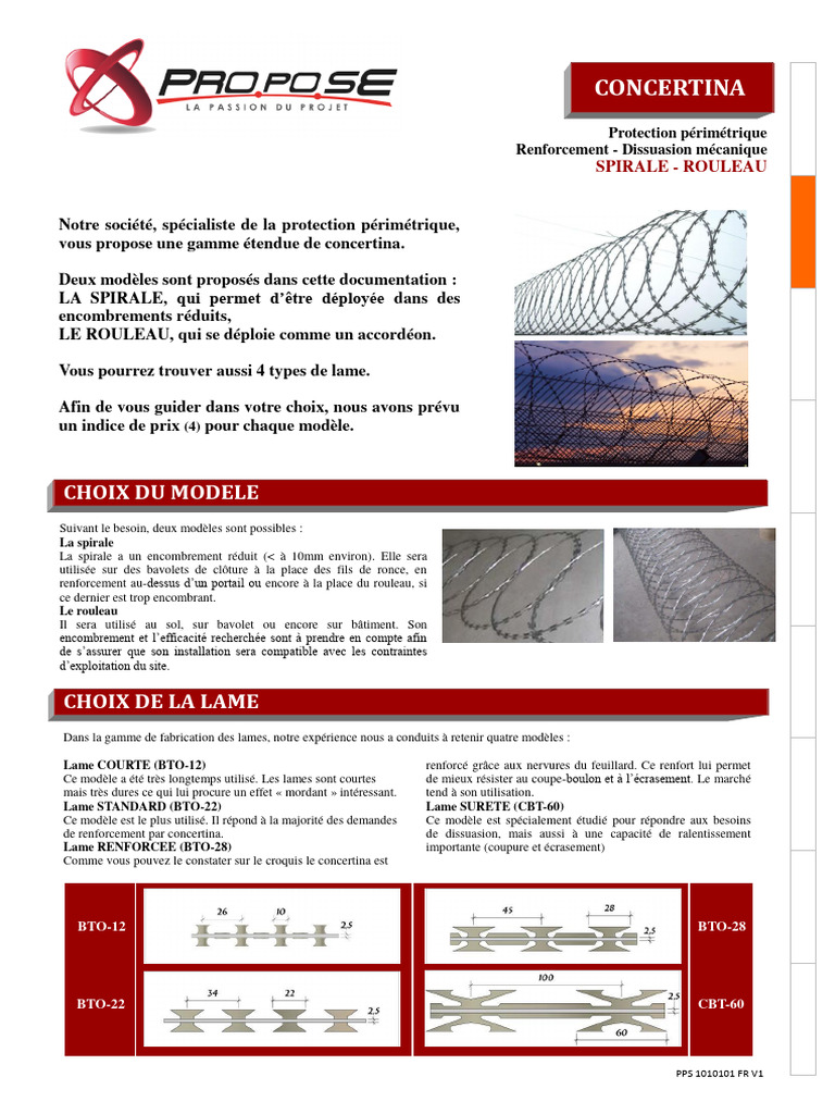 Concertina: Choix Du Modele | PDF