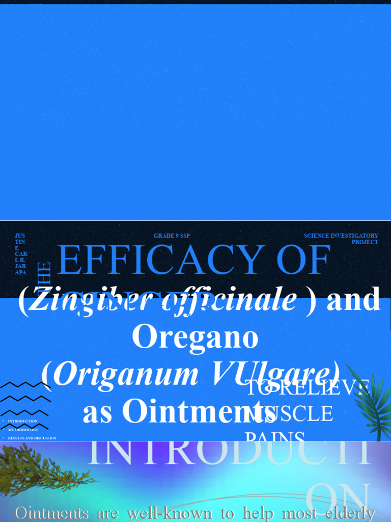 Ginger and Oregano Ointment Efficacy | PDF | Wellness | Science ...