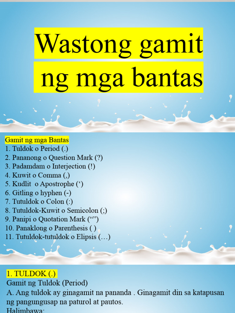 Wastong Gamit NG Mga Bantas | PDF