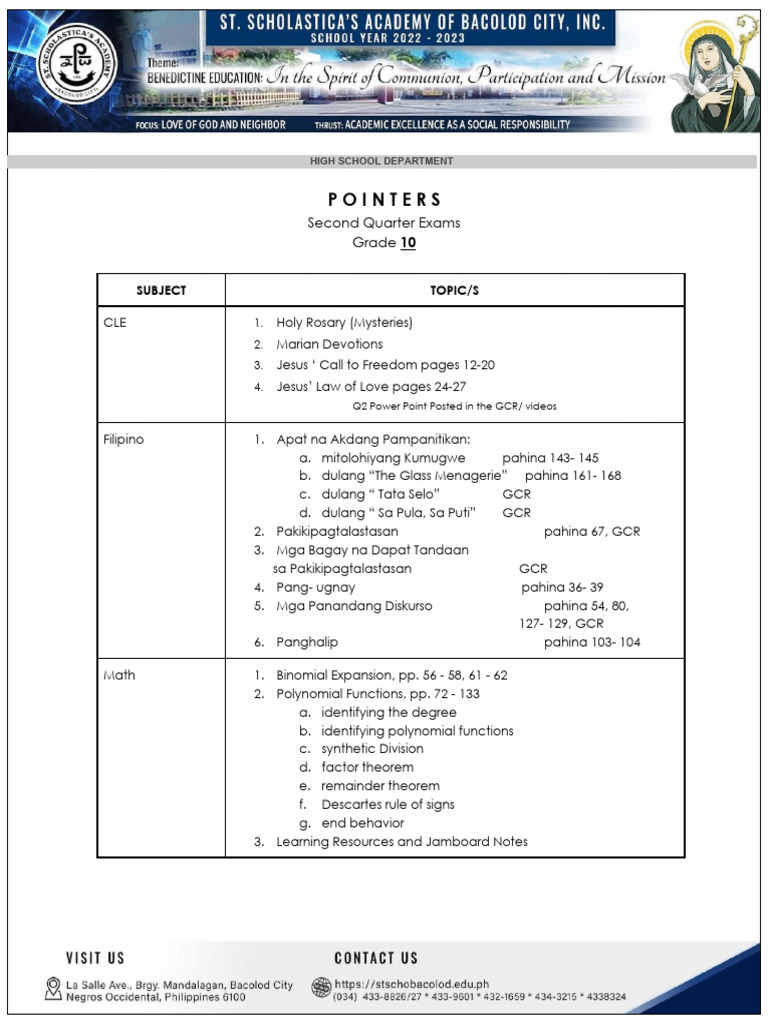 Pointers 2Q G10 | PDF