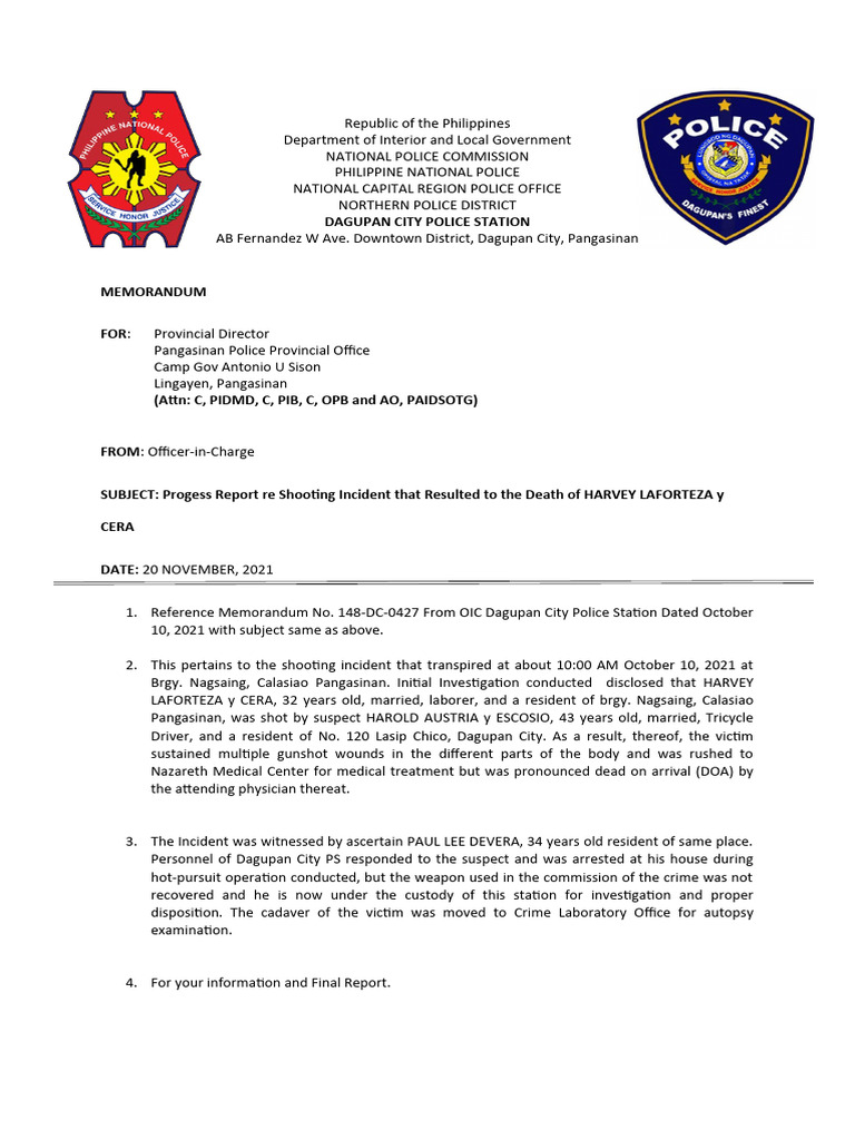 Progress Report Shooting | PDF