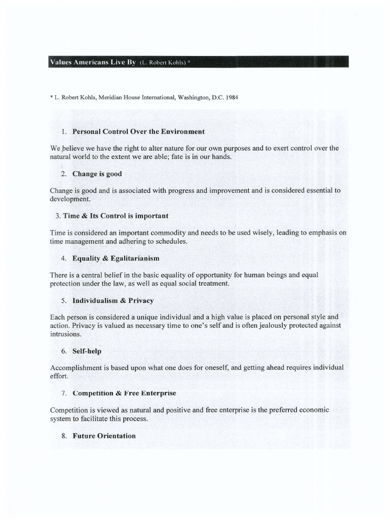 American Values | PDF