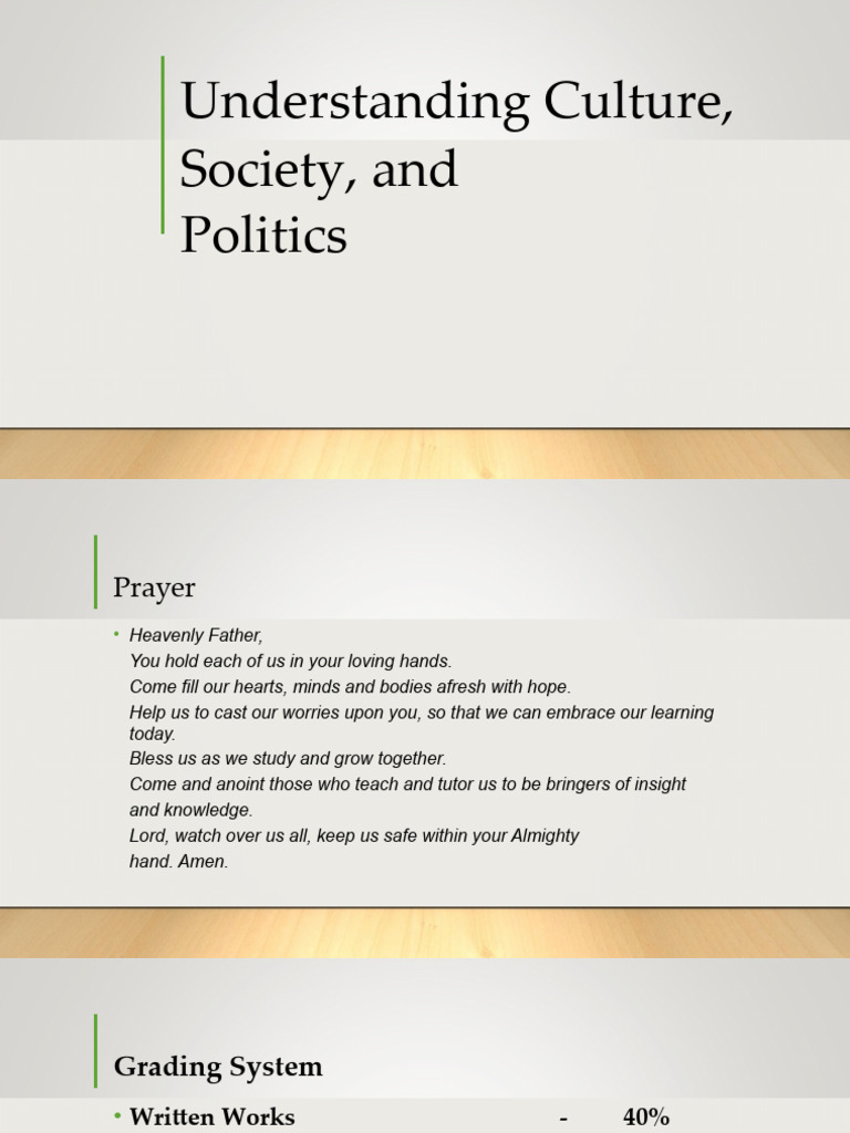 Lesson 1 Essentials in Studying Culture Society and Politics | PDF ...
