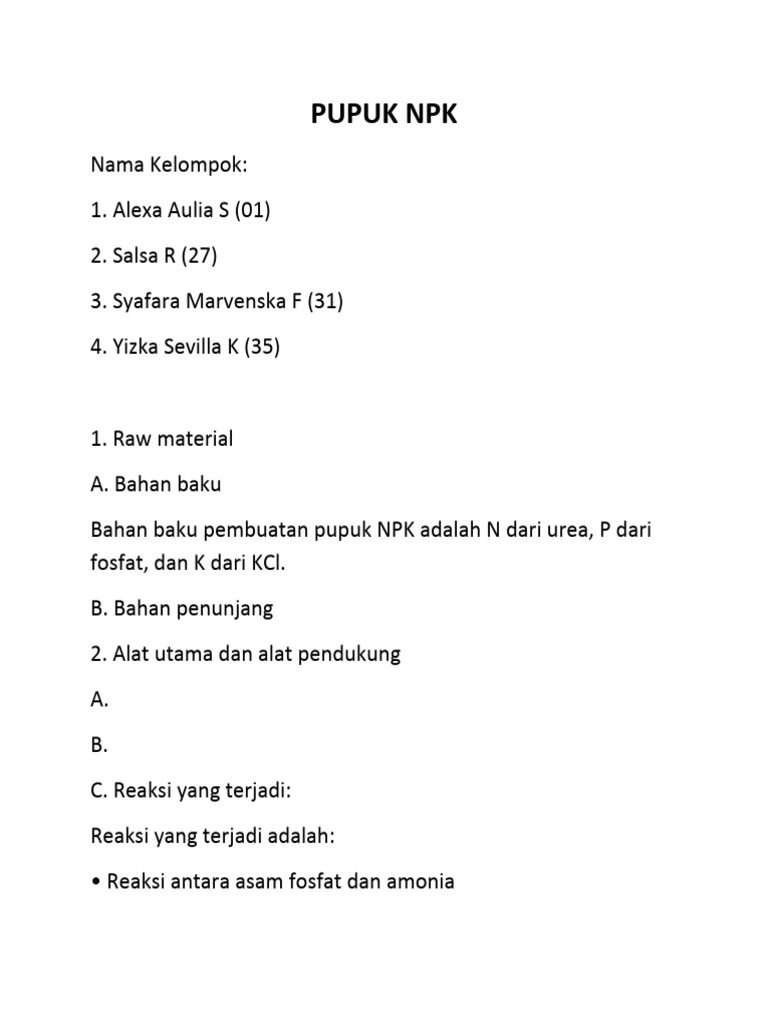 Pupuk NPK | PDF