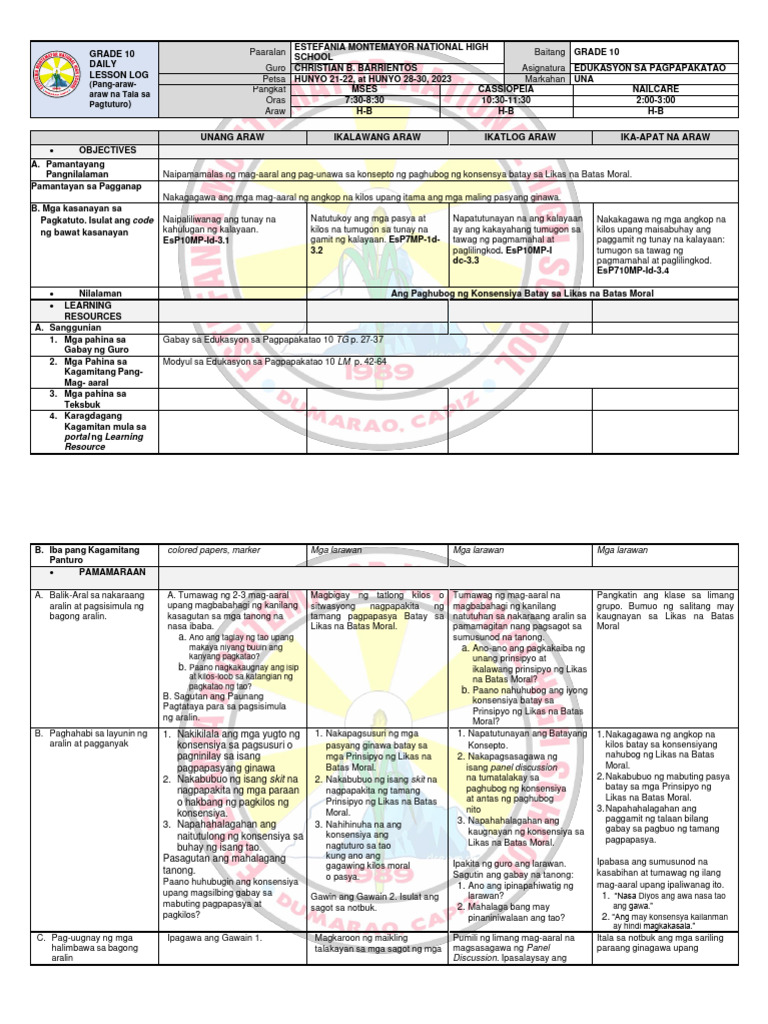 DLL ESP10 W3W4 Final | PDF