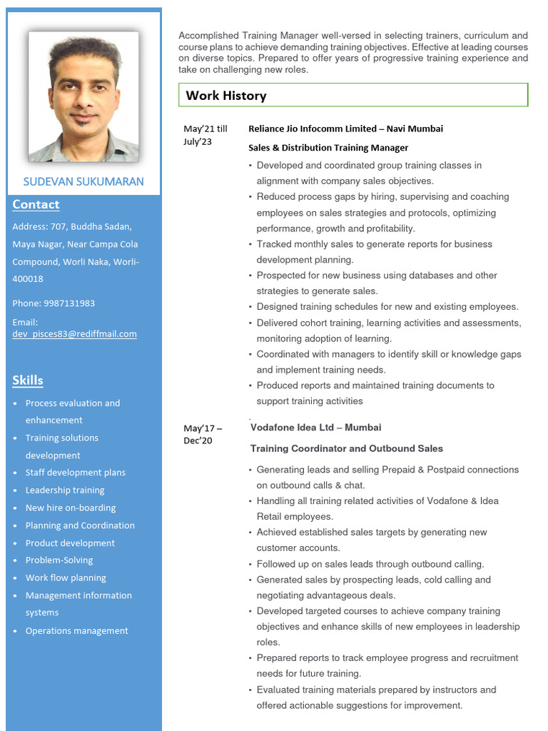 Sudevan Sukumaran - Resume | PDF