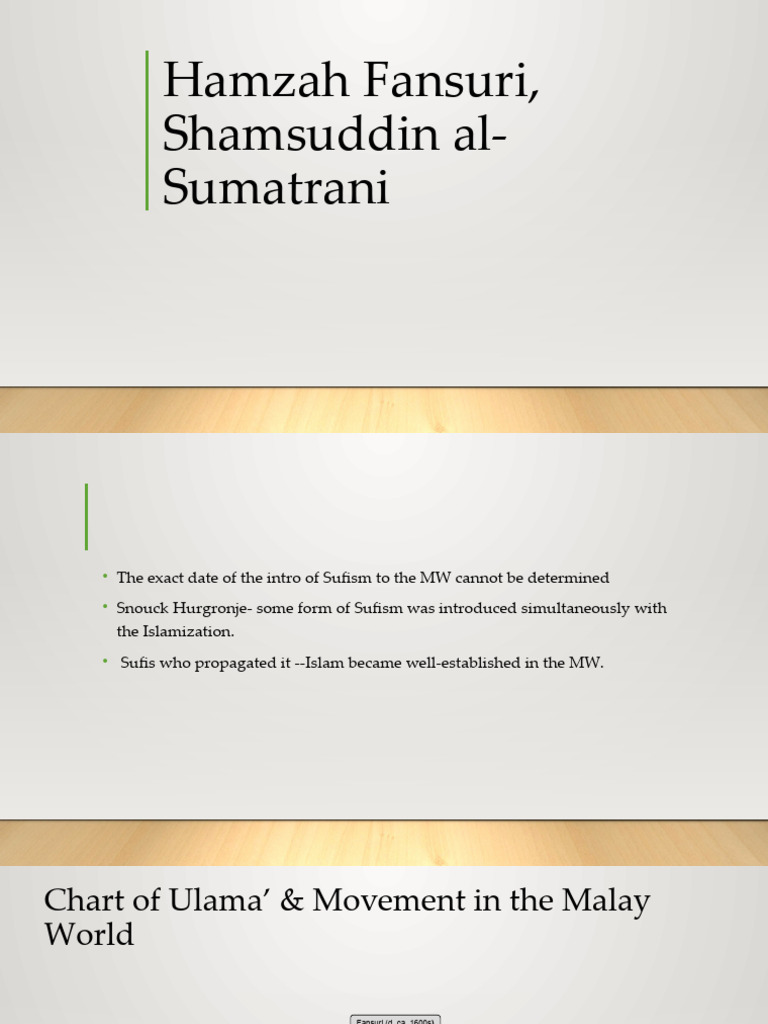 Hamzah Fansuri, Shamsuddin Al-Sumatrani | PDF