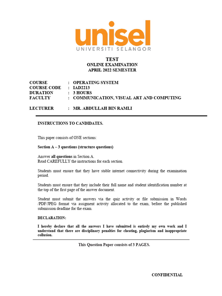 IAD2213-OS Test | PDF