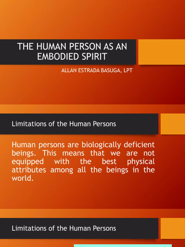The Human Person as an Embodied Spirit | PDF