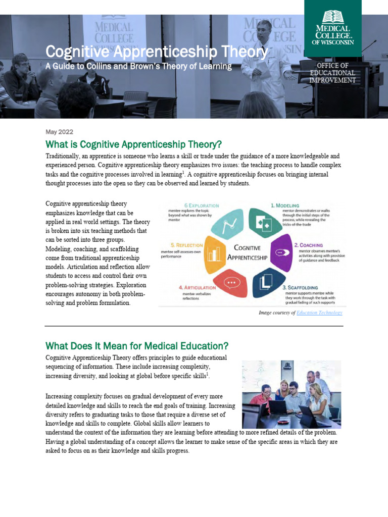 Cognitive Apprenticeship Theory | PDF