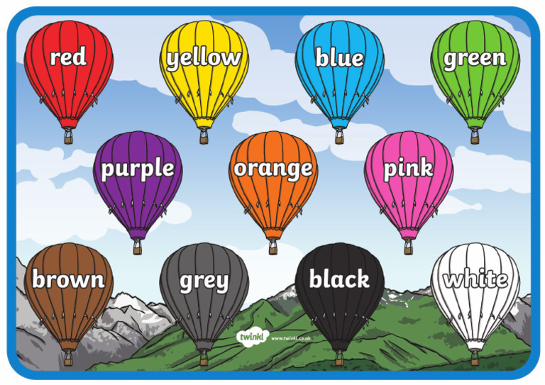 English Colours A4 Display Poster | PDF