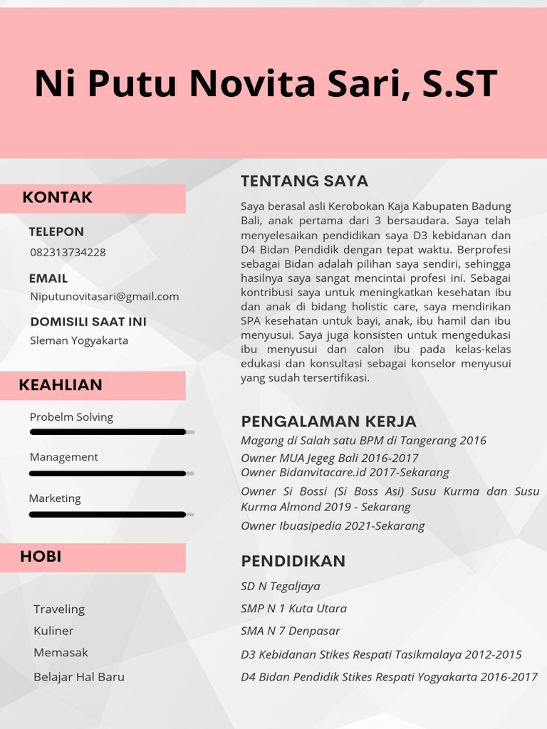 CV Ni Putu Novita Sari | PDF