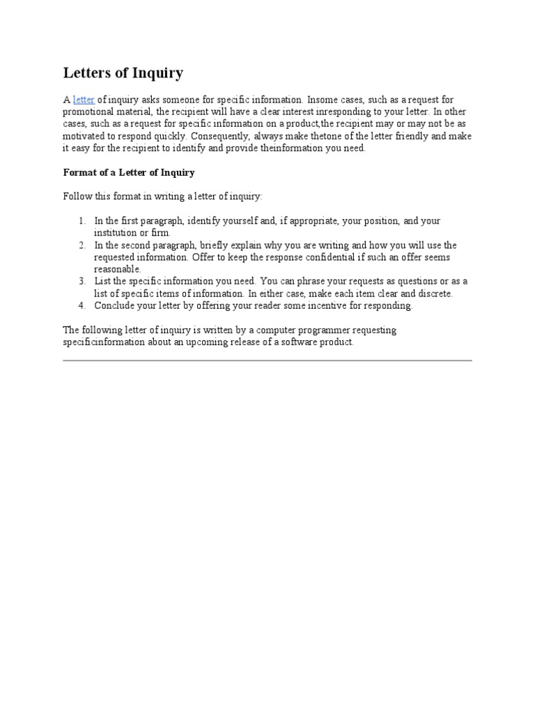 Writing Effective Letters of Inquiry | PDF | Career & Growth | Business