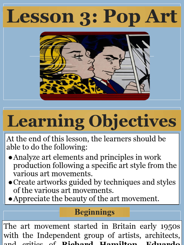 Grade 10 Arts Lesson 4 | PDF