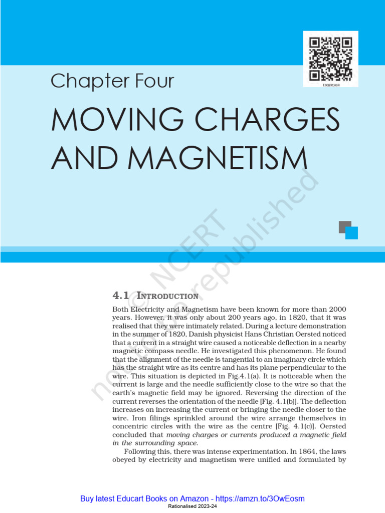 CH - 4 Moving Charges and Magnetism | PDF | Social Science | Science ...