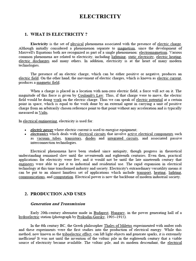 What Is Electricity | PDF