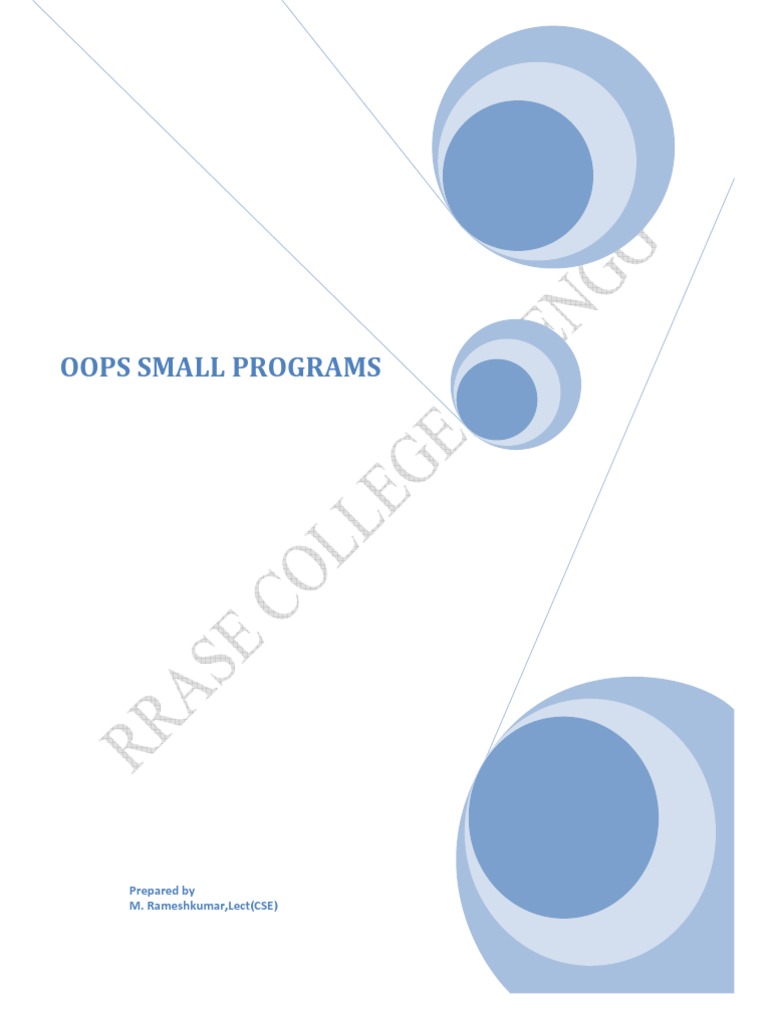 OOPS Sample Programs | PDF | Control Flow | Parameter (Computer Programming)