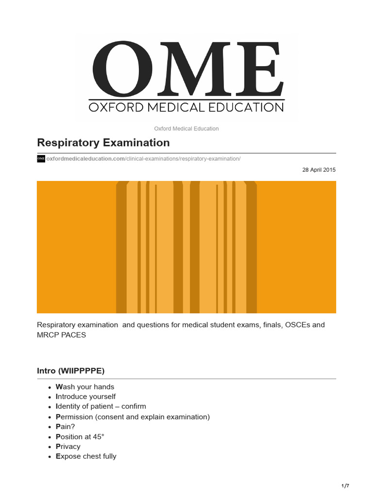 Respiratory Examination Pdf