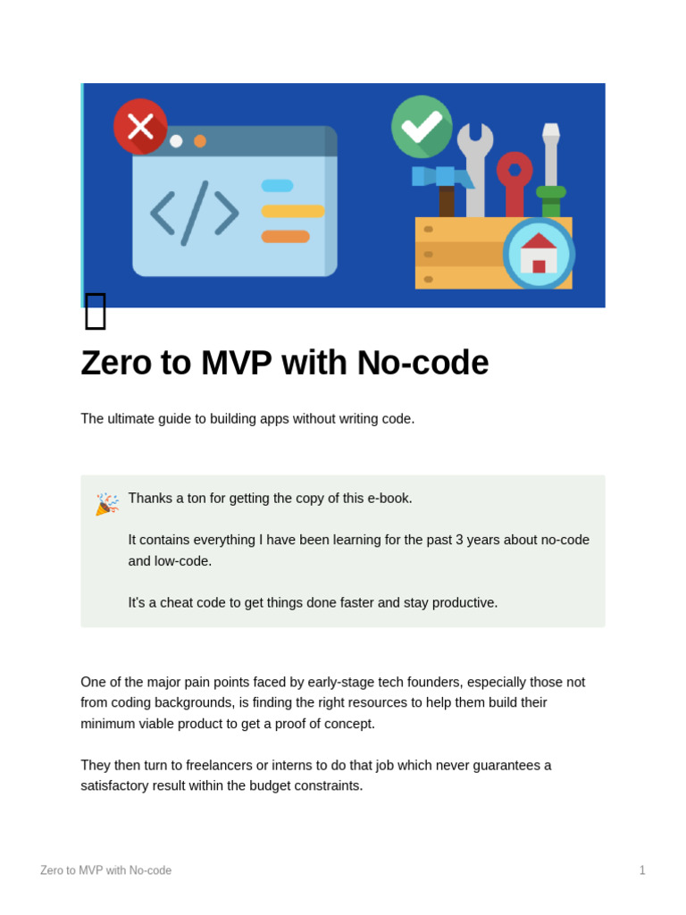 Zero To MVP With Nocode | PDF