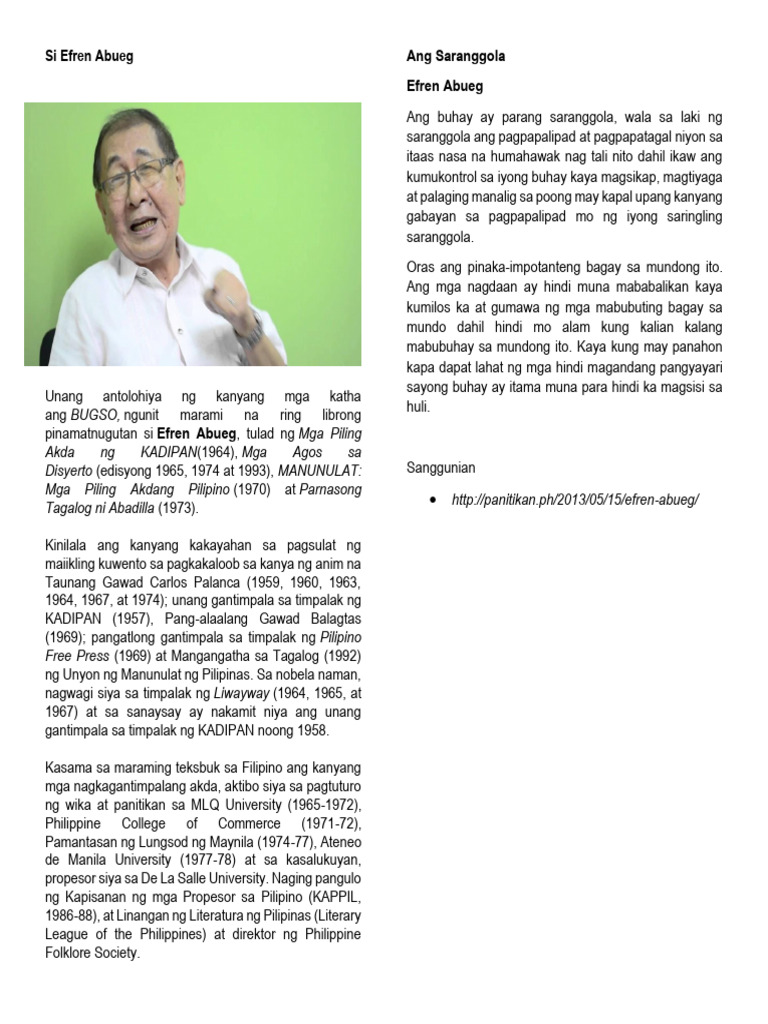 Si Efren Abueg | PDF