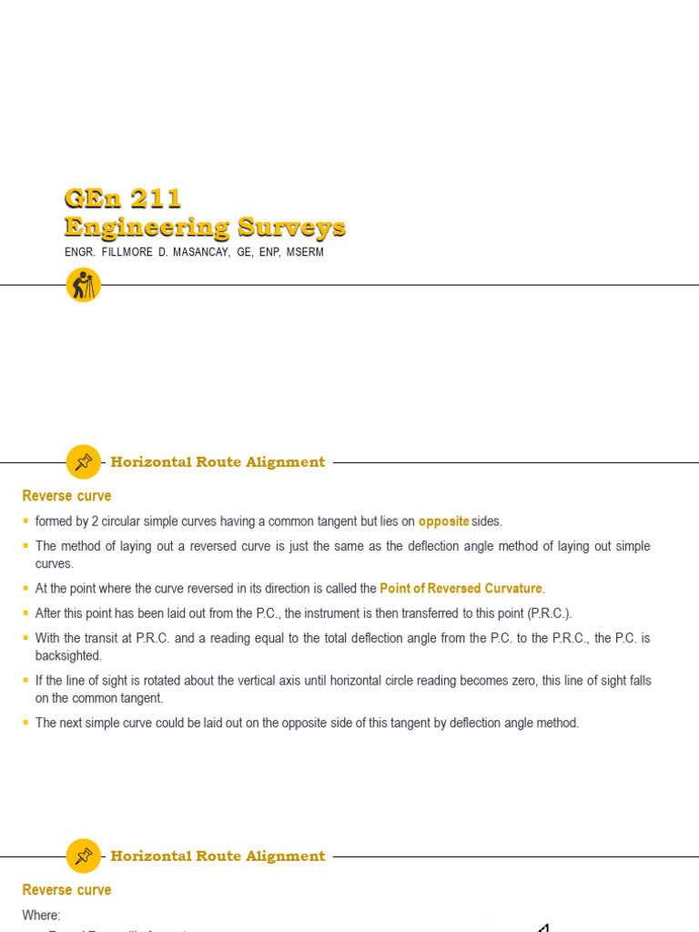 Reverse Curves in Engineering Surveys | PDF
