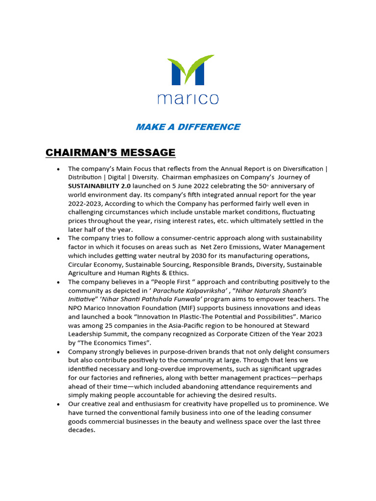 Chairman Message | PDF
